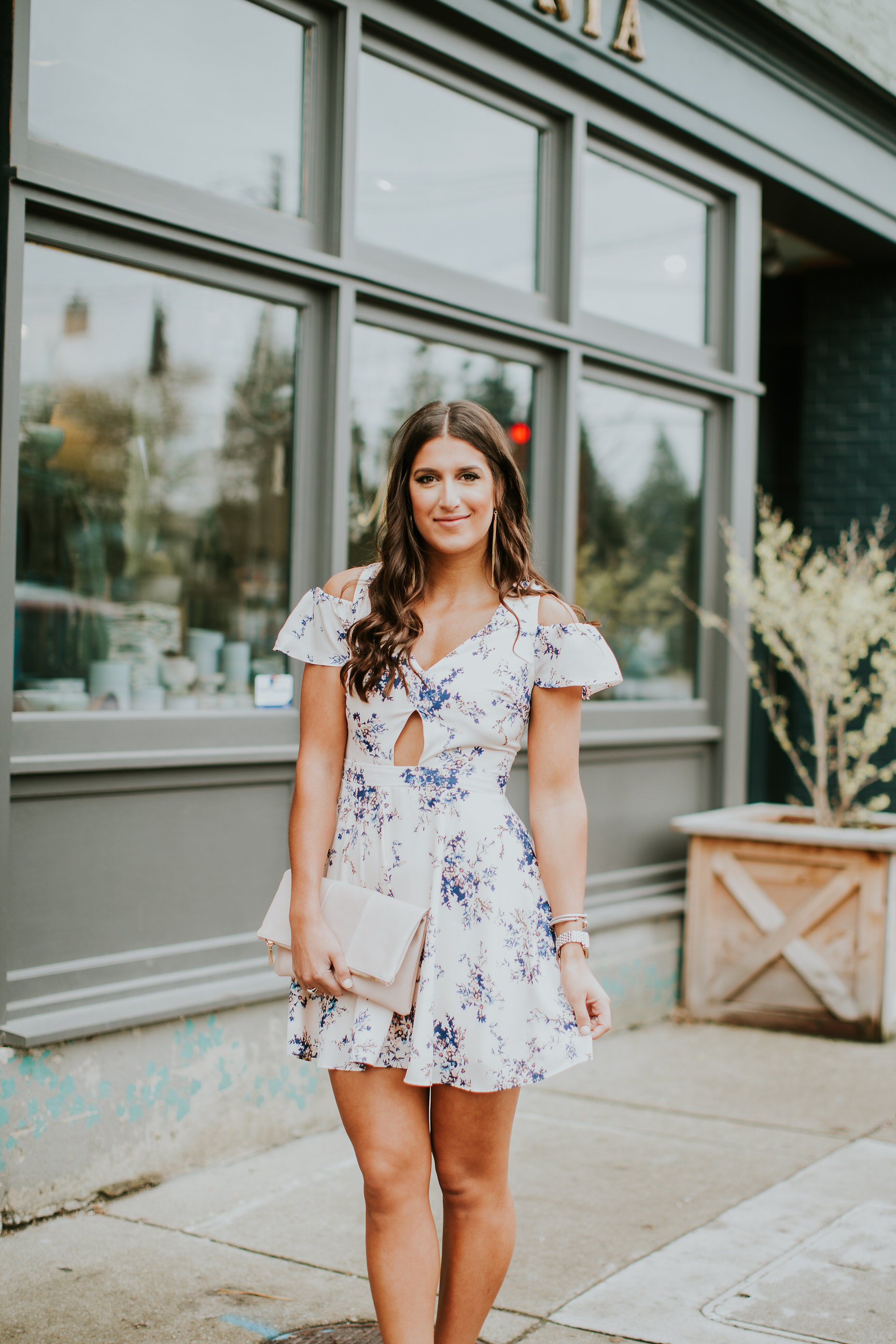 Floral Cold Shoulder Dress | A Southern Drawl